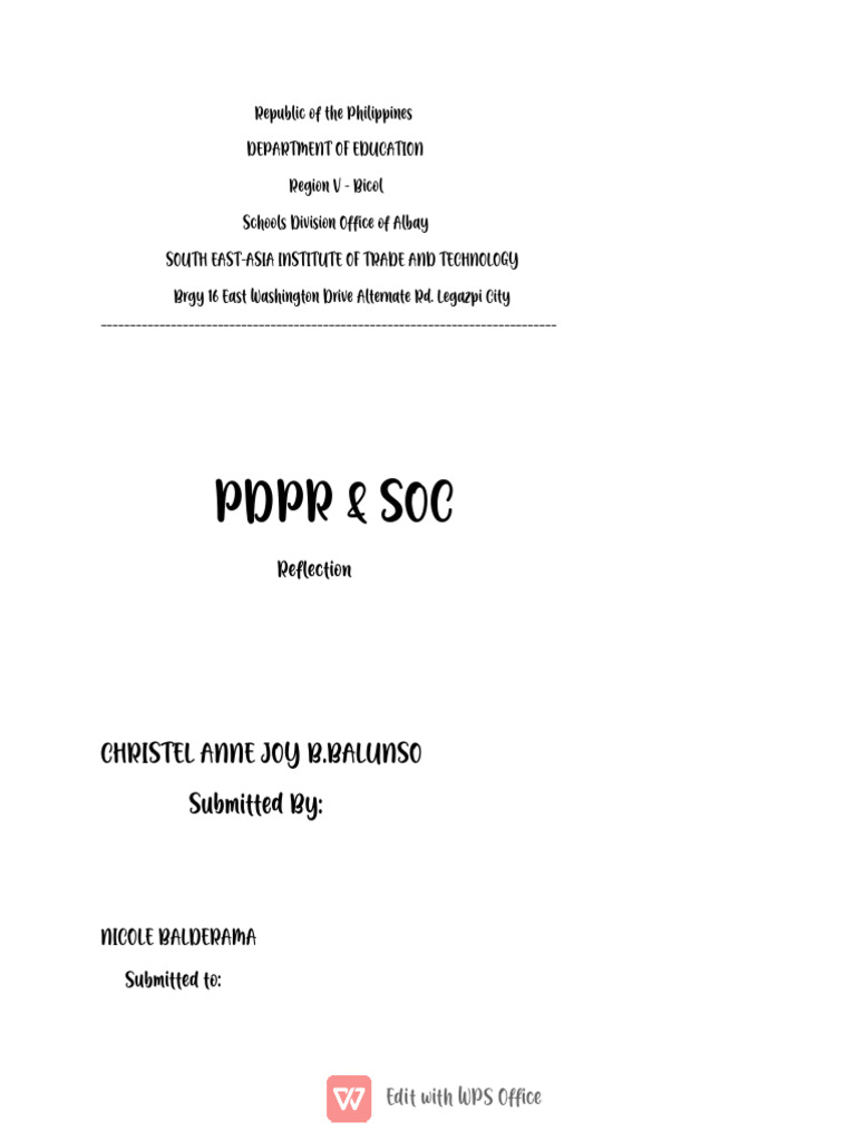 HOPE AND PDPR Portfolio Sample Only | PDF | Dances