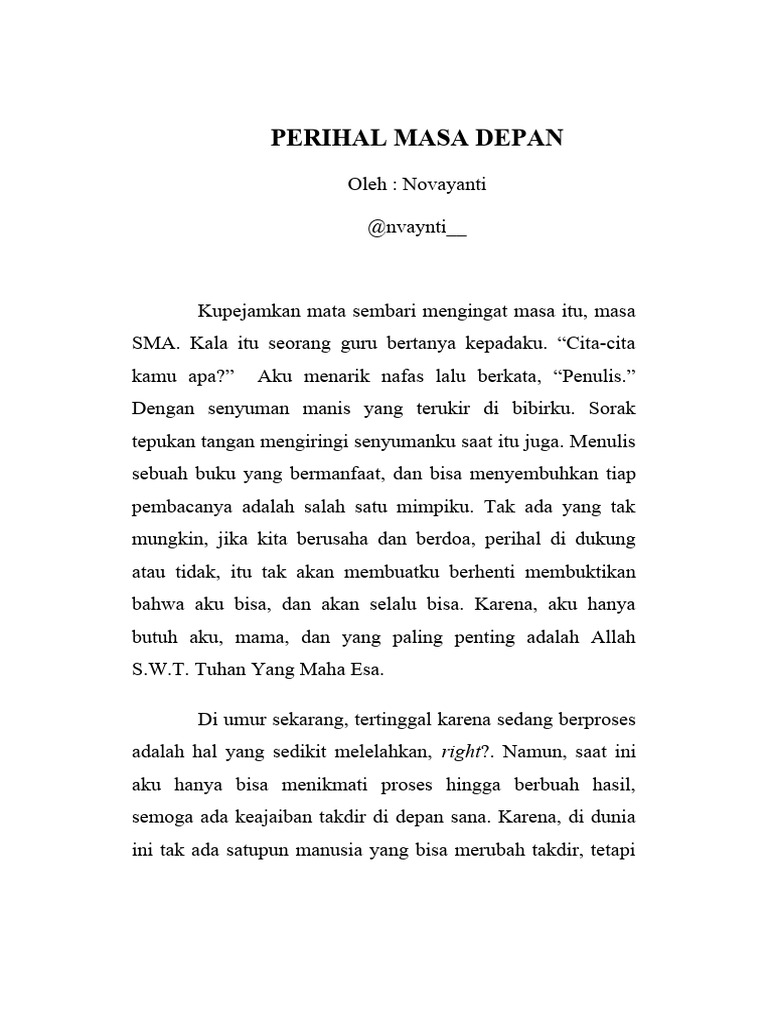 Memoar - Perihal Masa Depan | PDF