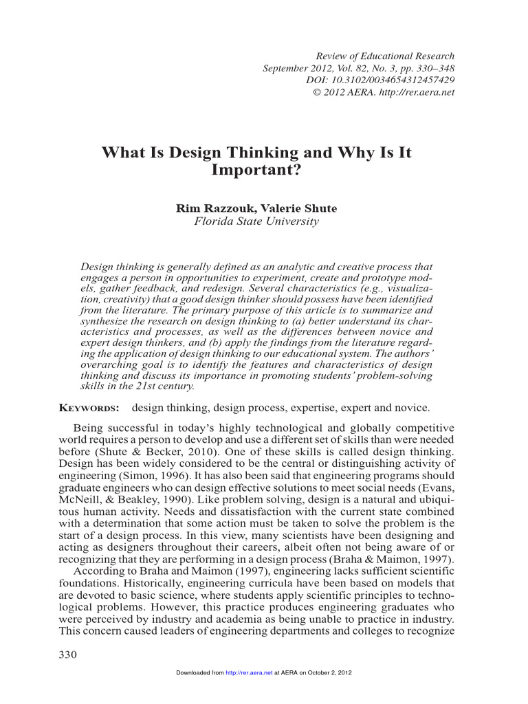 Design Thinking in Education | PDF | Expert | Thought
