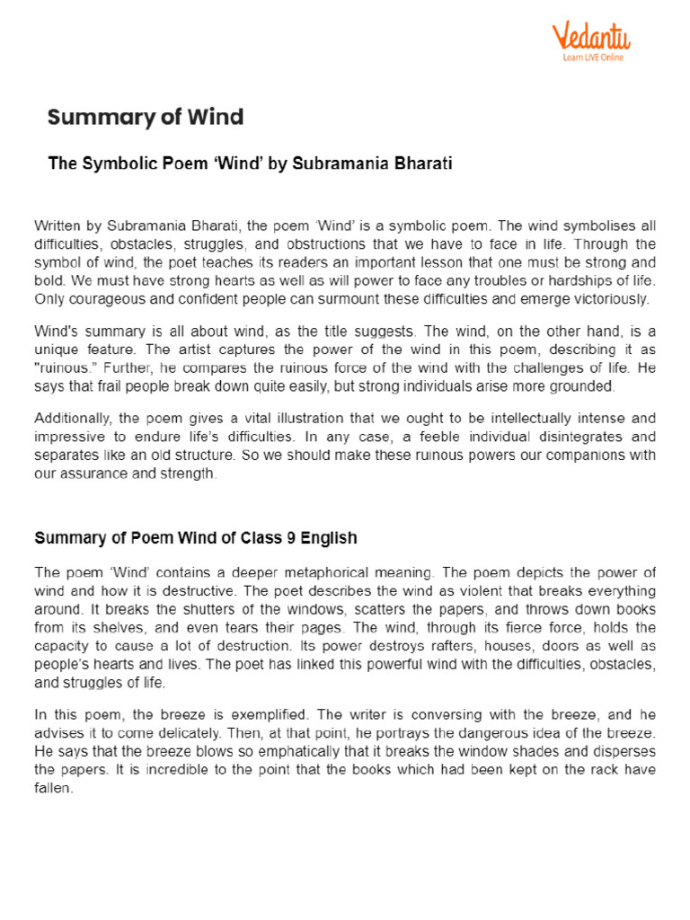 Summary of Wind | PDF