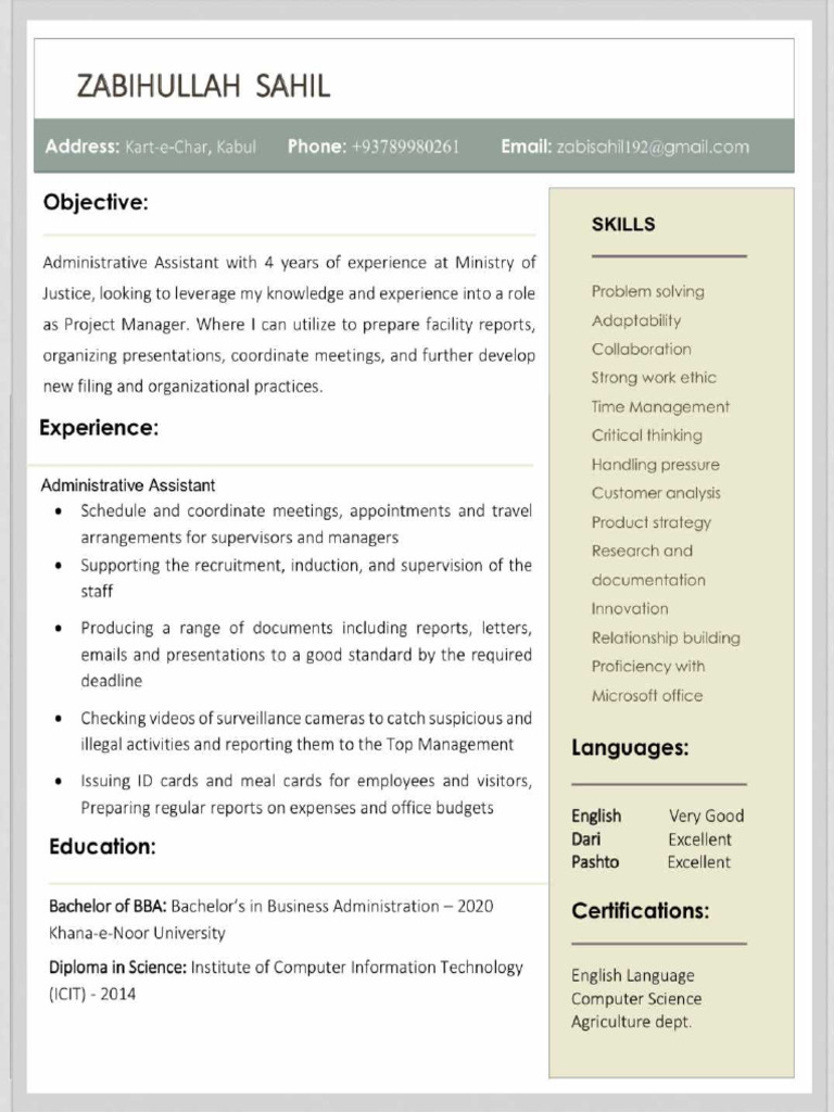 Resume Admin | PDF