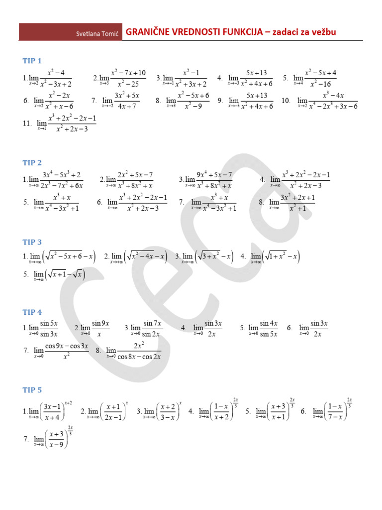 Limesi - Vežba | PDF
