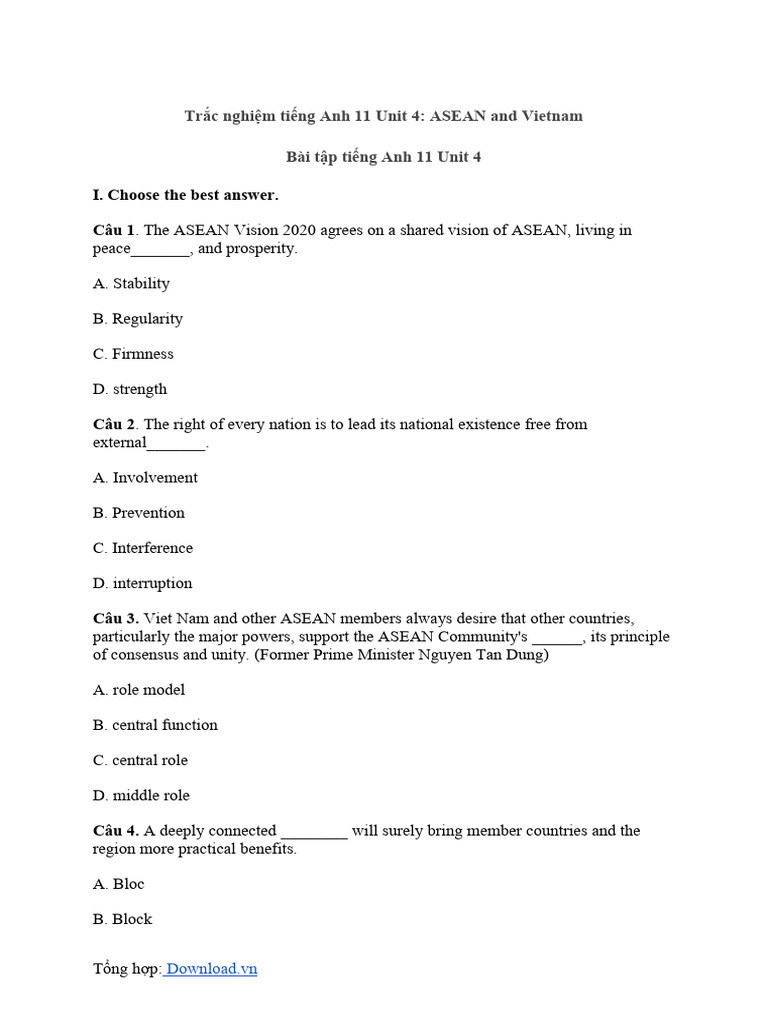 Bai Tap Tieng Anh 11 Unit 4 | PDF | Travel