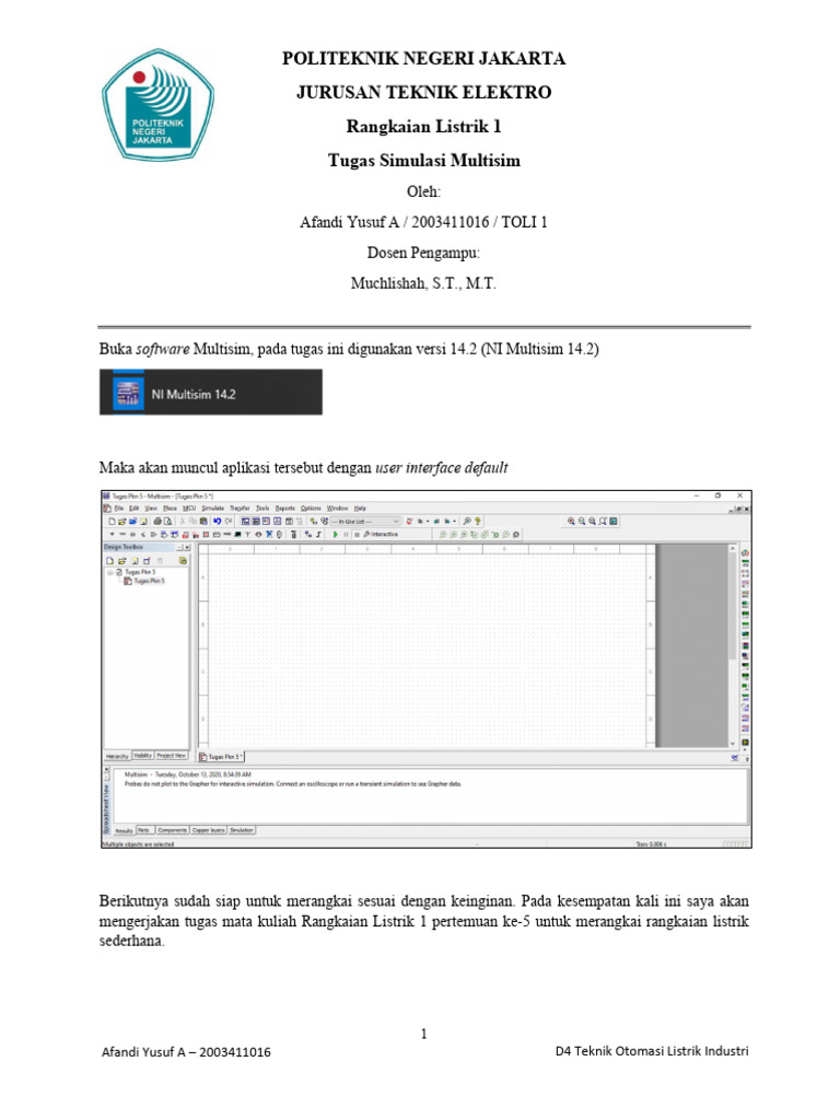 Rangkaian Sederhana Multisim | PDF | Sains & Matematika