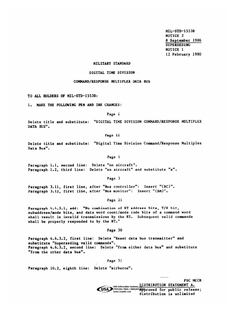 Mil STD 1553b Notice2 | PDF Mil STD 1553b Notice2 | PDF