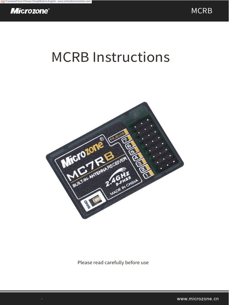 MC7RB Manual | PDF | Remote Control | Transmitter