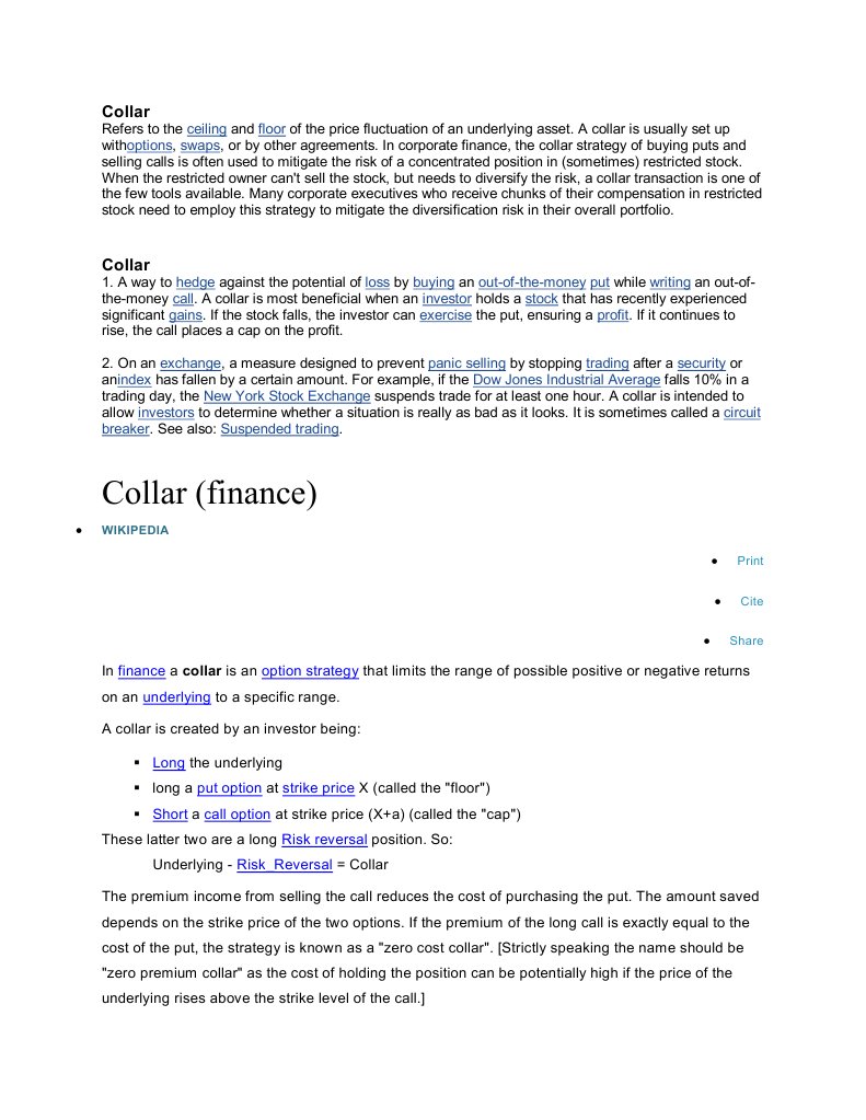 Collar | PDF | Put Option | Option (Finance)