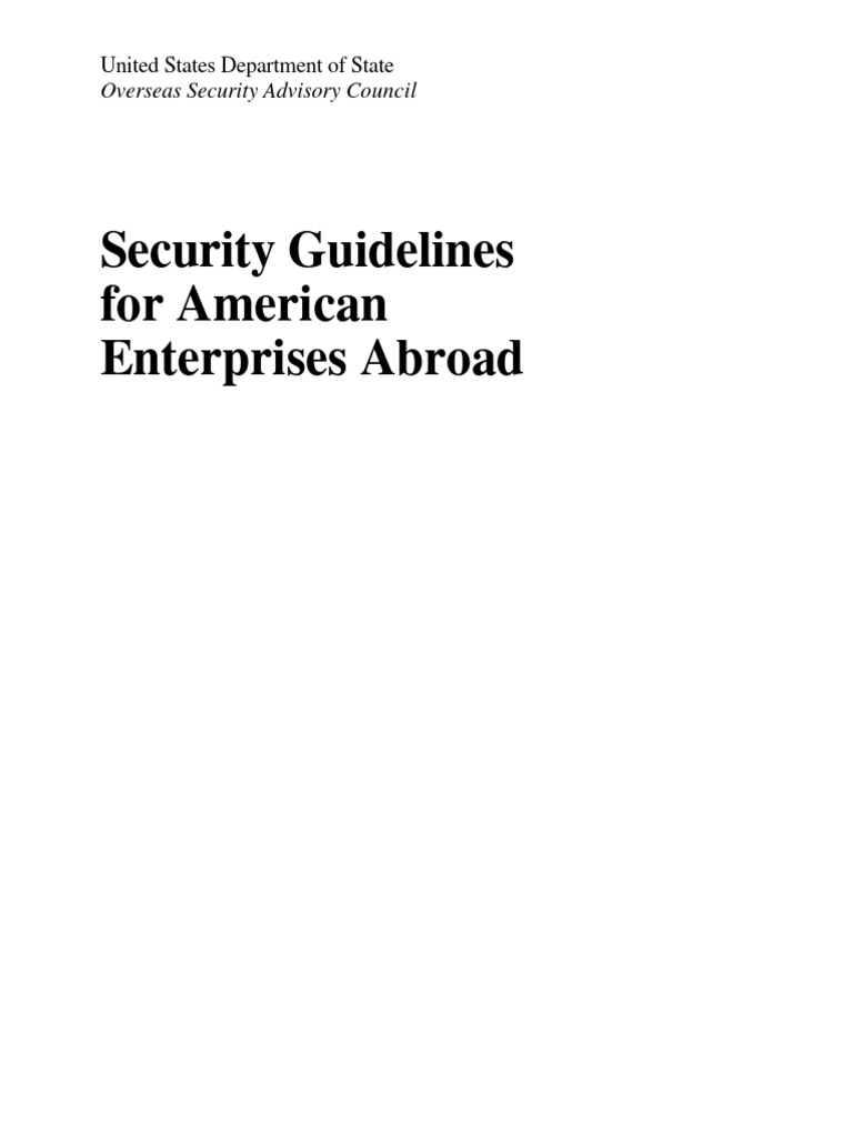 US Govt Security Guidelines For US Facilities Abroad | PDF | Door | Window