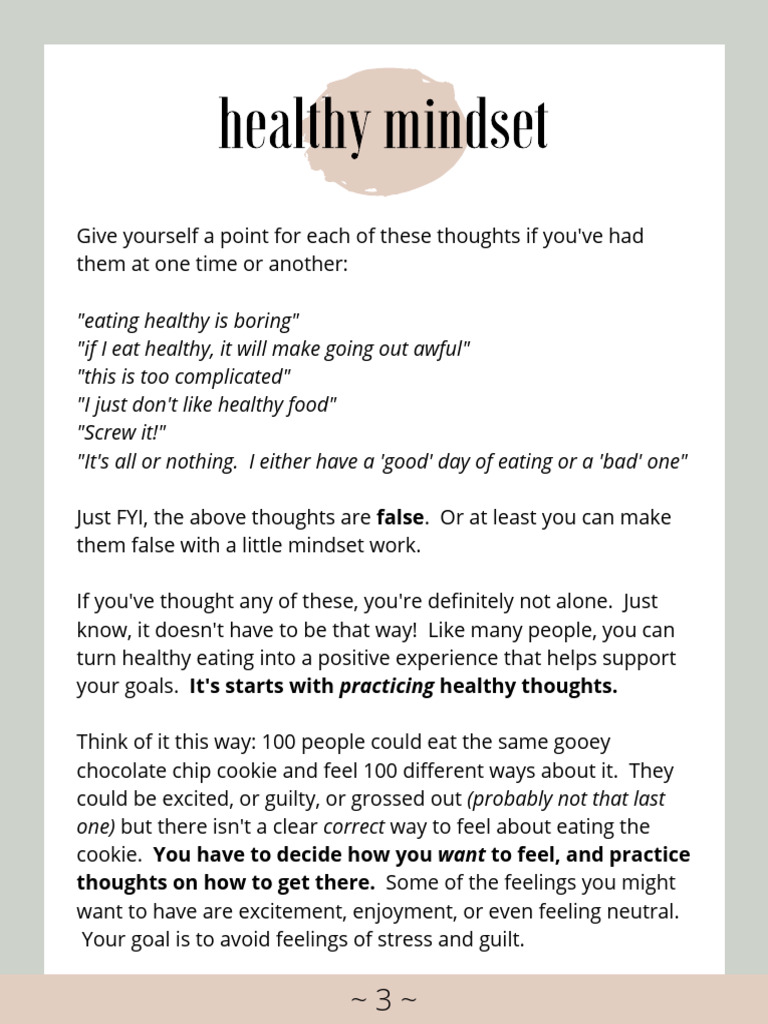 Cultivating a Healthy Eating Mindset | PDF | Thought | Diet (Nutrition)