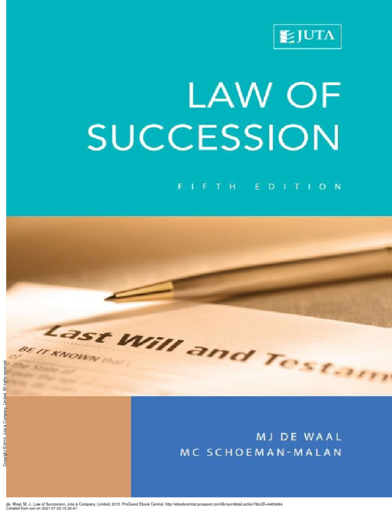 Law of Succession | PDF | Intestacy | Will And Testament