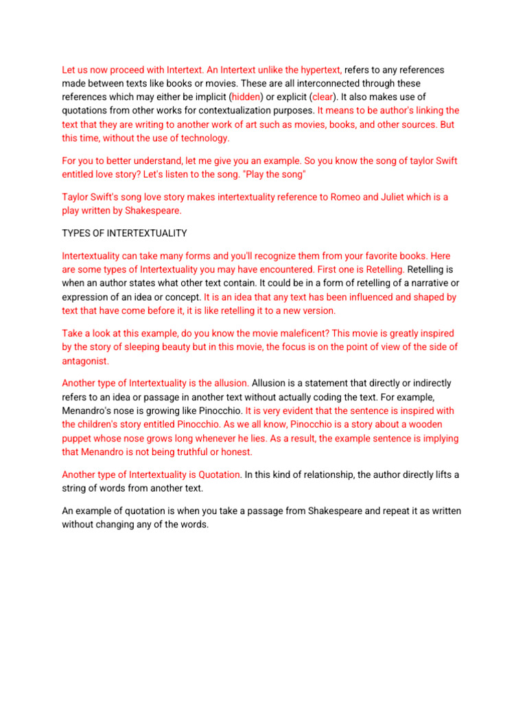 Hypertext and Intertext | PDF