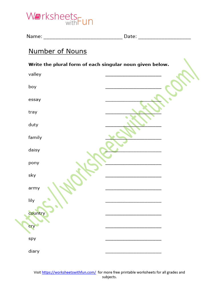 Singular and Plural Worksheet 6 | PDF | Language Arts & Discipline