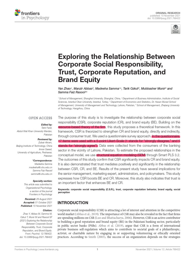 Paper 10 | PDF | Corporate Social Responsibility | Reputation