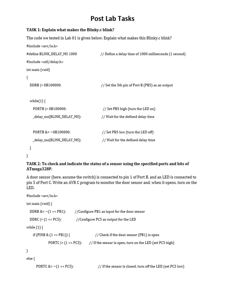 AVR GPIO Programming With C | PDF | Computer Programming | Computer Engineering