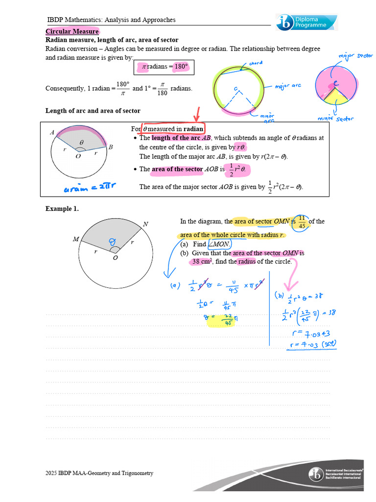 17July-Circular Measure | PDF | Circle | Angle