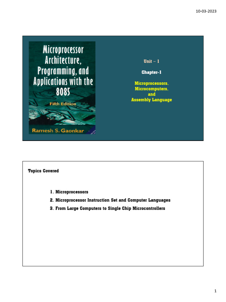 01 Introduction To Microprocessors | PDF | Central Processing Unit | Input/Output