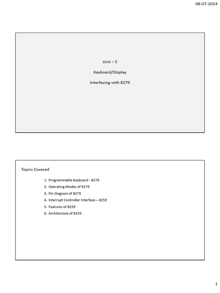 05 Keyboard Display Interfacing | PDF | Microcontroller | Central Processing Unit