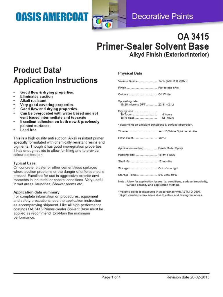 Oa 3415 | PDF | Paint | Materials