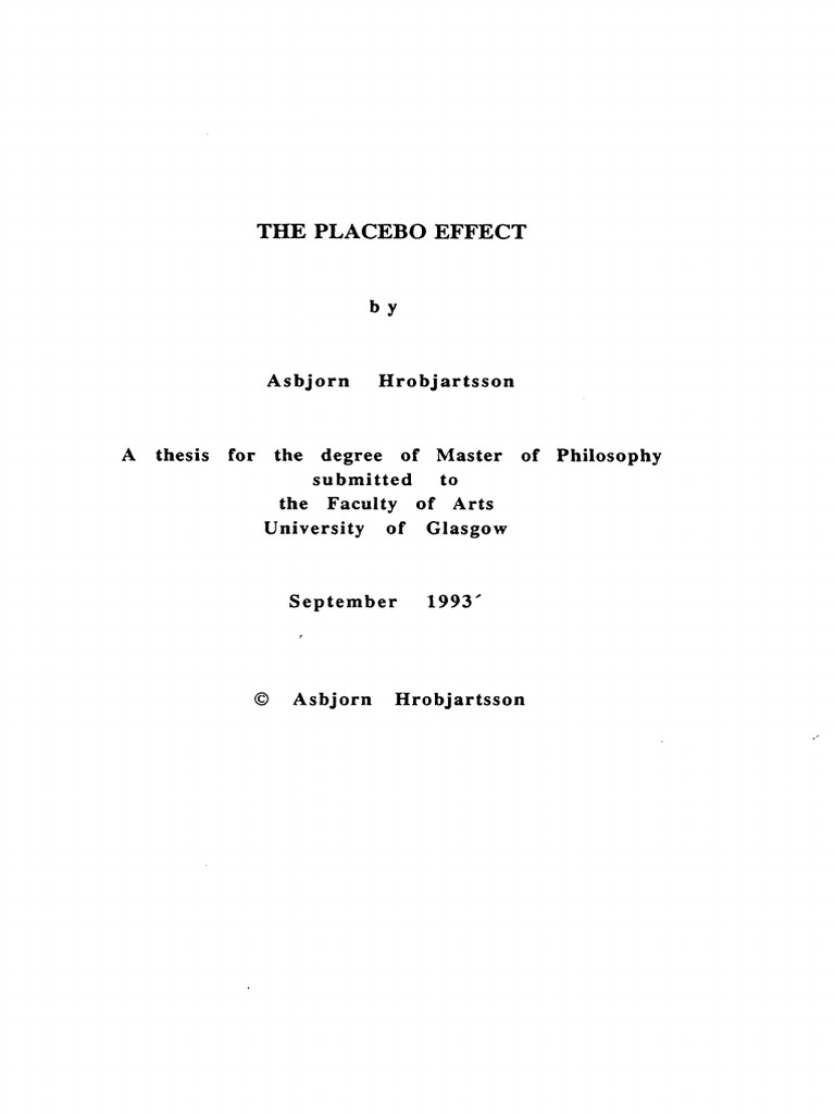 The Placebo Effect | PDF | Placebo | Methodology
