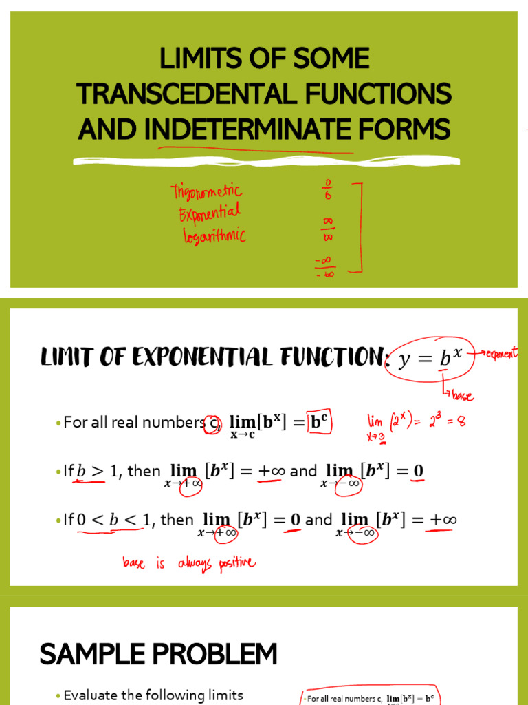 Lesson 2 Transcendental Functions | PDF | Mathematical Relations | Calculus