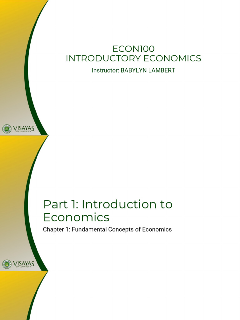 ECON100 - PPT 1 - Intro To Economics | PDF | Economics | Microeconomics