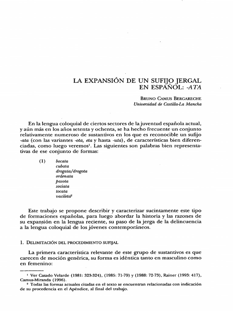 Sufijo Jergal Español Ata | PDF | Lingüística