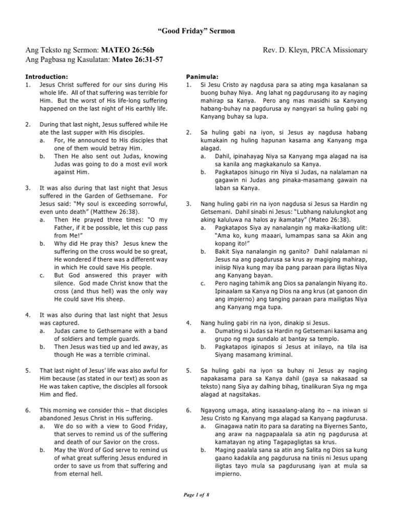 Matthew 26 56 Tagalog Sermon | PDF | Jesus | Judas Iscariot