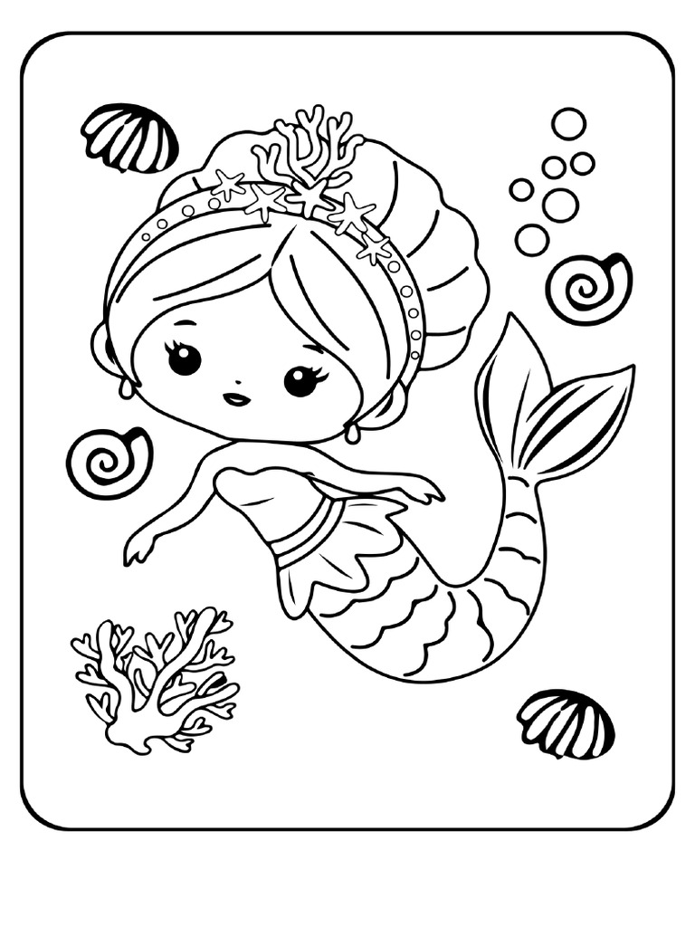 Mermaid Coloring Worksheet Set | PDF