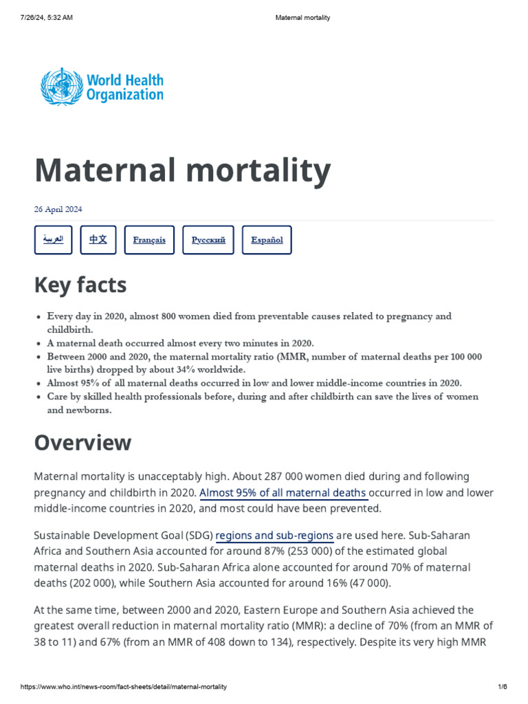 Maternal Mortality | PDF | Maternal Death | Childbirth