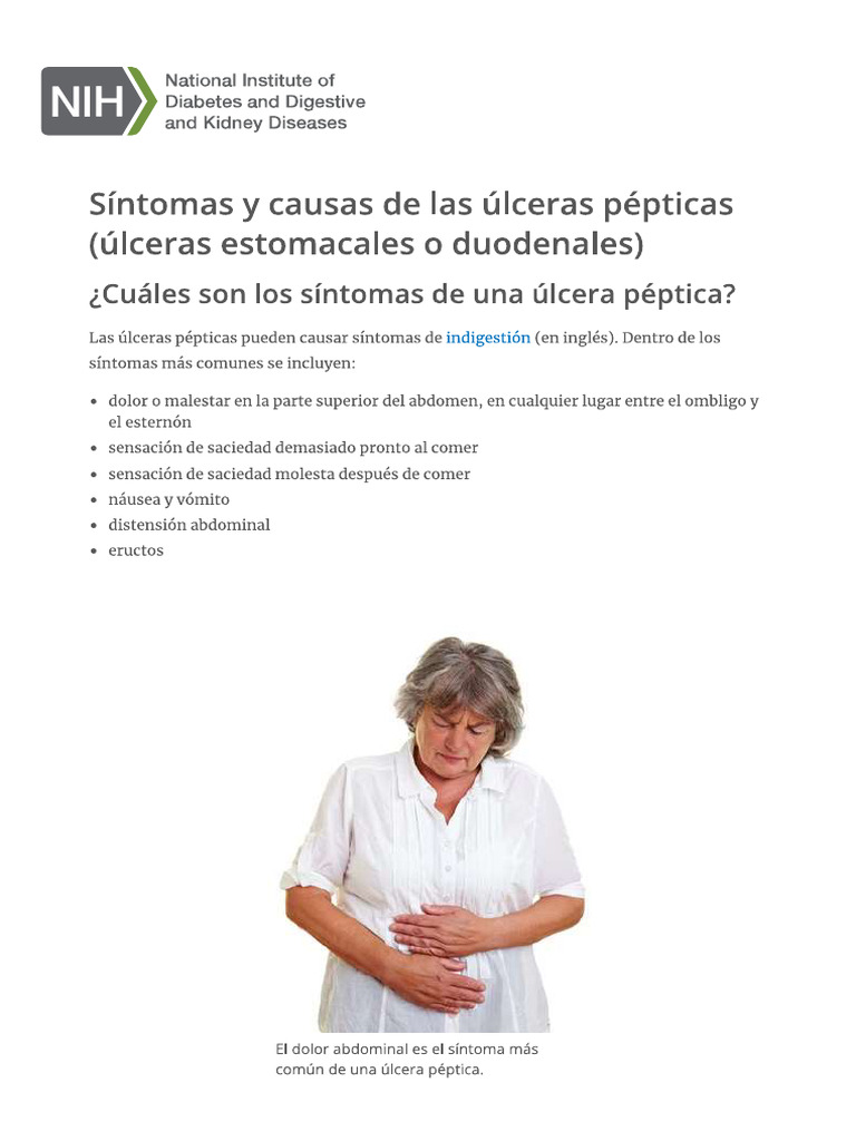 Síntomas y Causas de Las Úlceras Pépticas (Úlceras Estomacales o ...