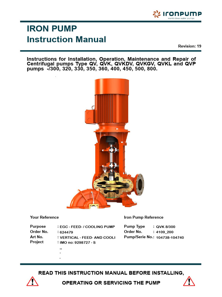 IRON PUMP Manual - Pump SW | PDF | Pump | Valve
