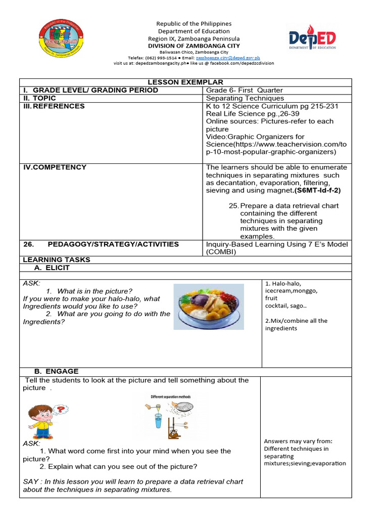 Es Lesson Exemplar q1 Ulc 25 | PDF | Filtration | Behavior Modification
