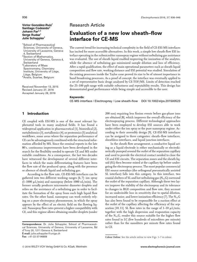 Gonzalez Ruiz Et Al - 2016 - Evaluation of A New Low Sheath Flow ...