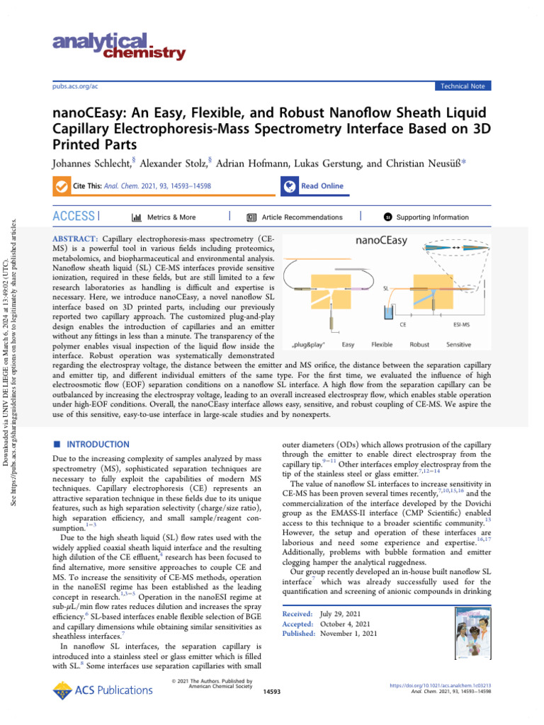 Schlecht Et Al 2021 Nanoceasy An Easy Flexible and Robust Nanoflow ...