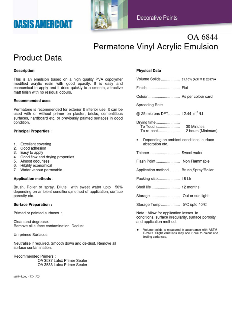 Oa 6844 | PDF | Paint | Acrylic Paint