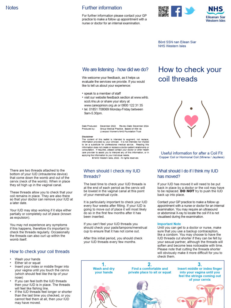 How to Check IUD Coil Threads | PDF | Family Planning | Human Reproduction