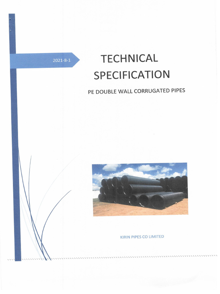 Kirin Pipes Hdpe DWC Technical Specs | PDF