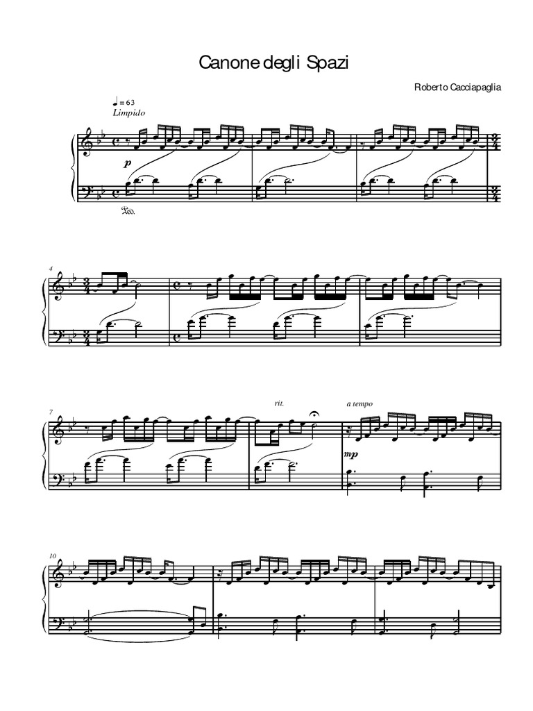 Canone Degli Spazi - Roberto Cacciapaglia | PDF