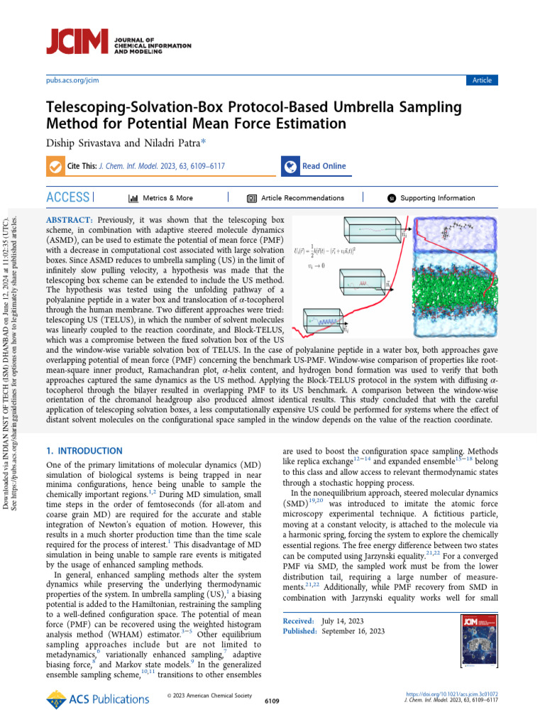 Srivastava Patra 2023 Telescoping Solvation Box Protocol Based Umbrella Sampling Method For ...