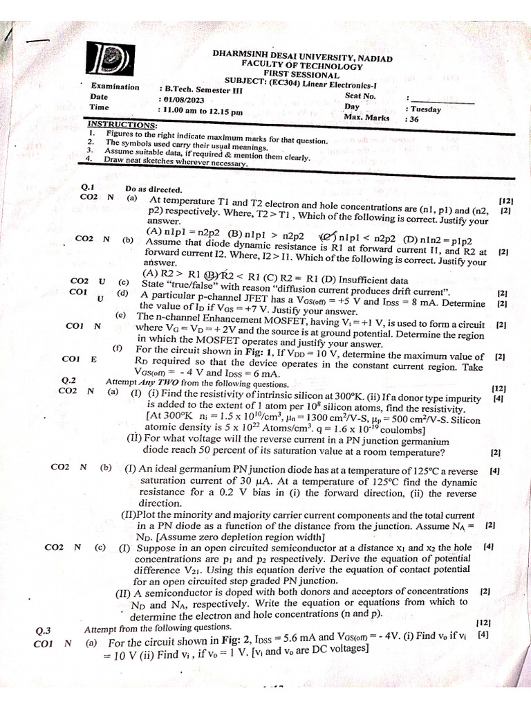Linear Electronics Sessionals | PDF
