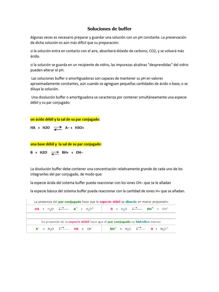Soluciones de Buffer | PDF | Solución tampón | Ph