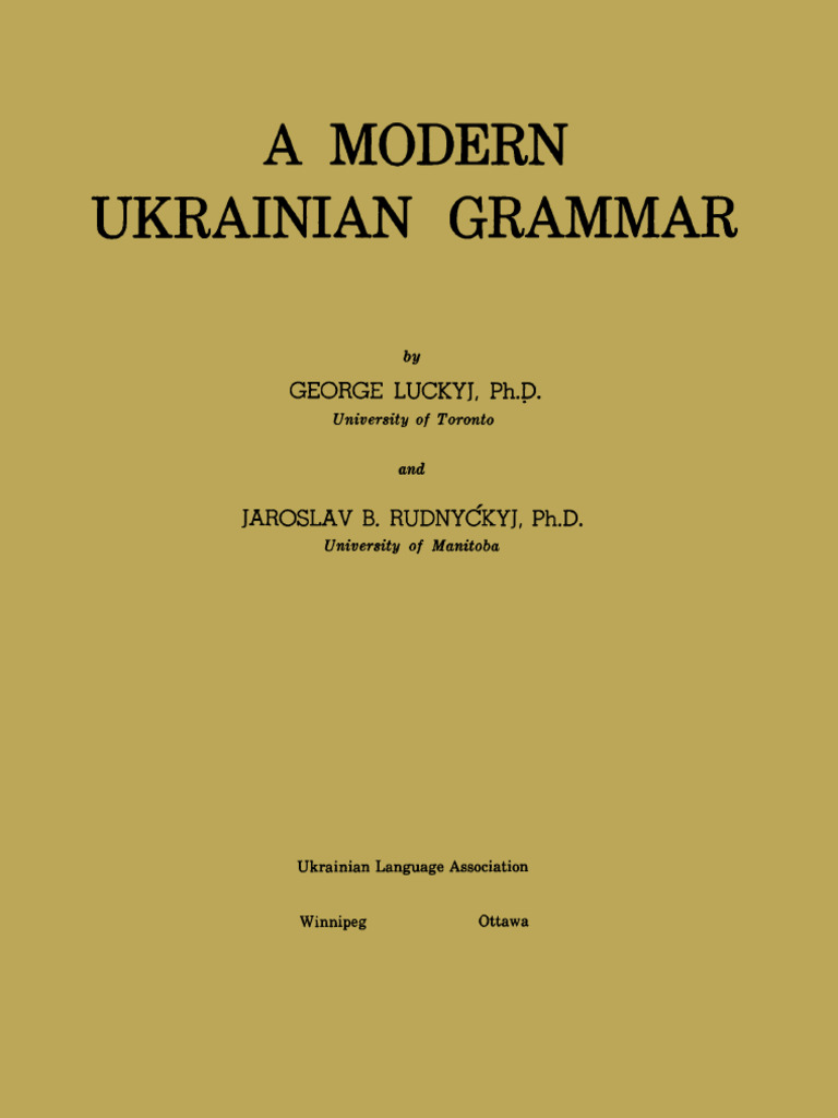 A Modern Ukrainian Grammar Anhl | PDF | Grammatical Gender | Syntax