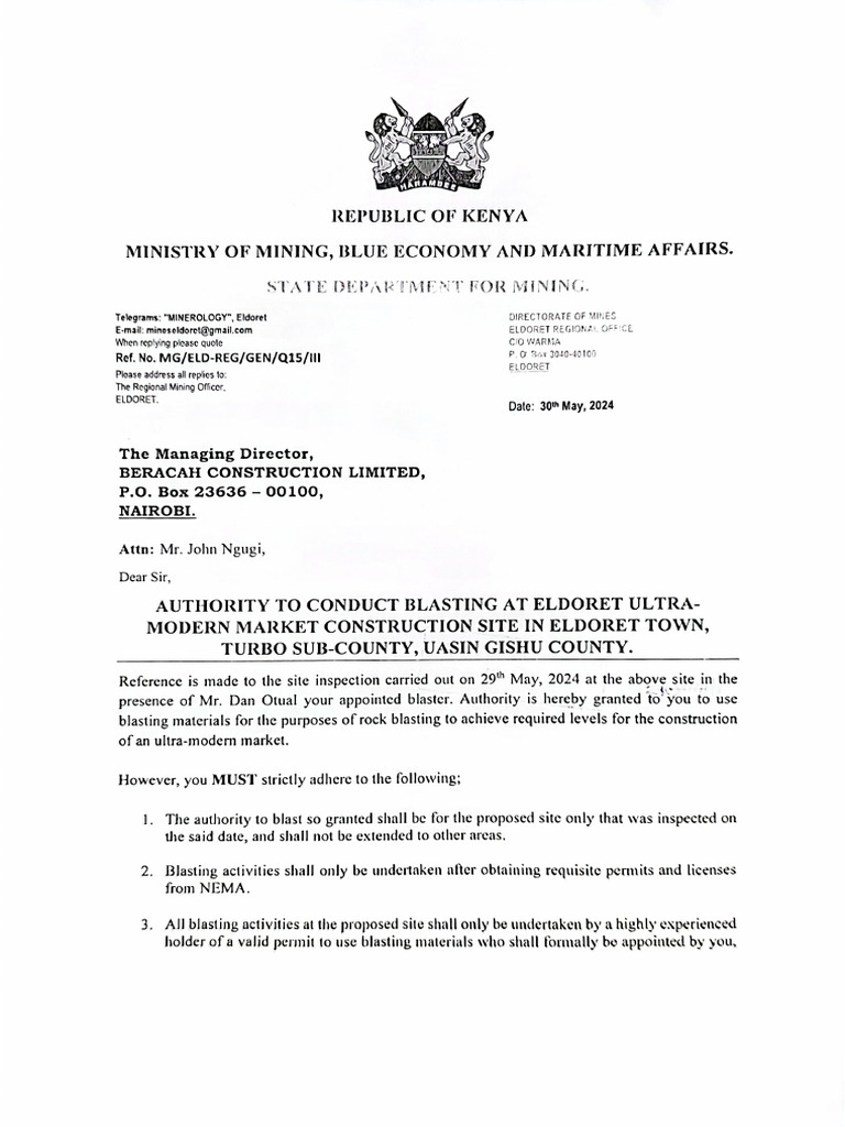 Approval Letter Ministry of Mining | PDF