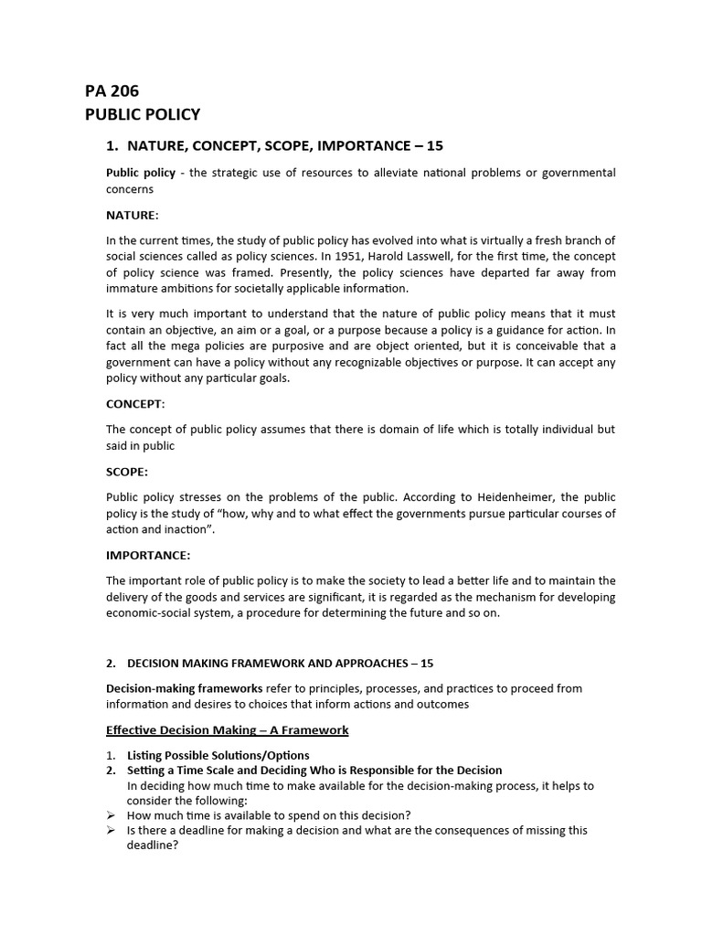Pa 206 Additional | PDF | Policy | Decision Making