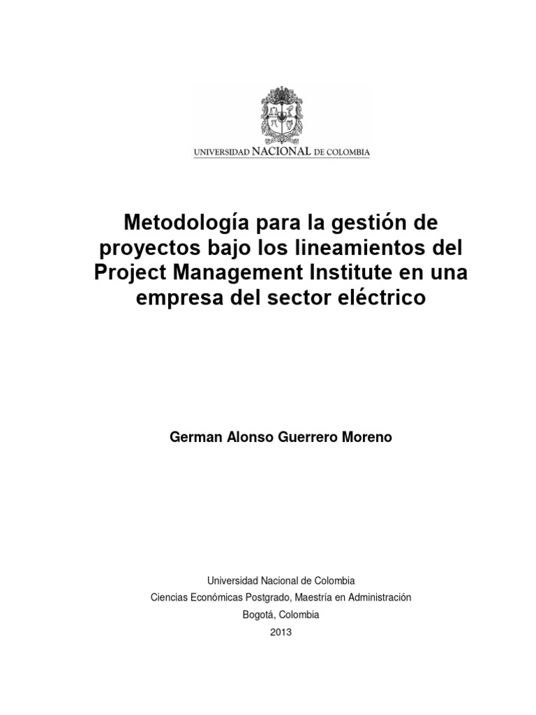 Metodologia Gestion De Proyectos Pmi Pdf Gestión De Proyectos