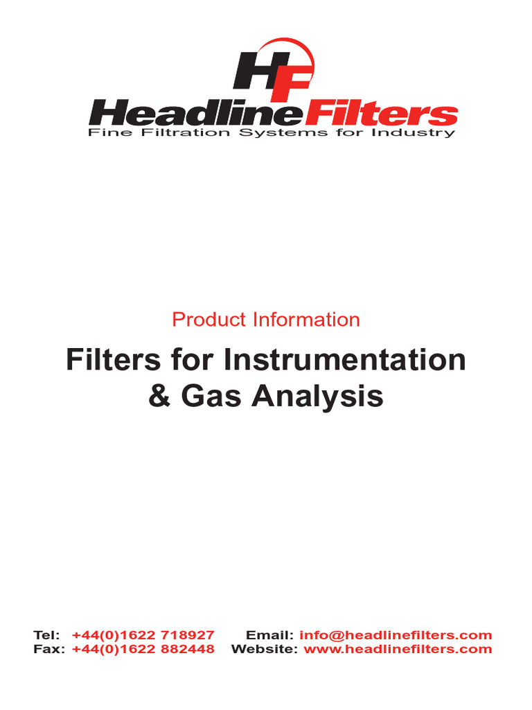 Instrumentation Gas Analysis Brochure New | PDF | Filtration | Adsorption