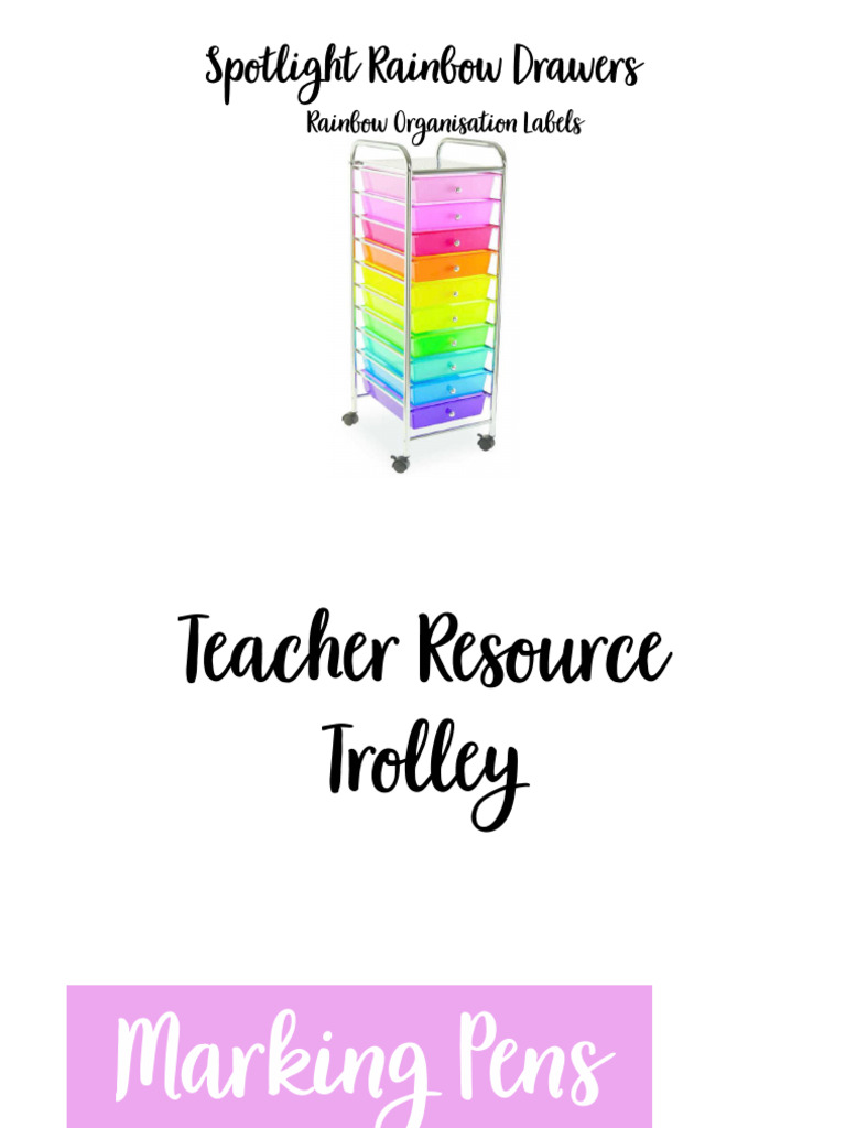 SpotlightRainbowDrawersLabelsRainbowTeacherResourceTrolley 1 | PDF