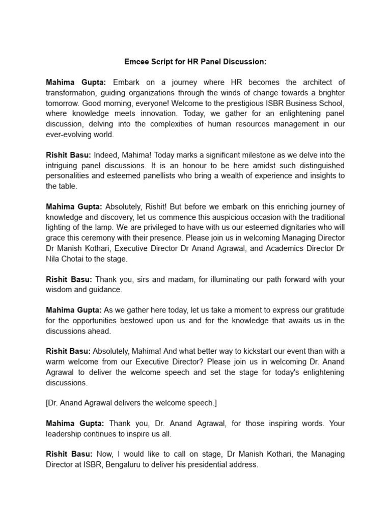 Emcee Script RM | PDF