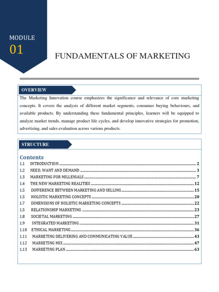 Marketing Innovation Module 1 SLM | PDF | Marketing | Sales