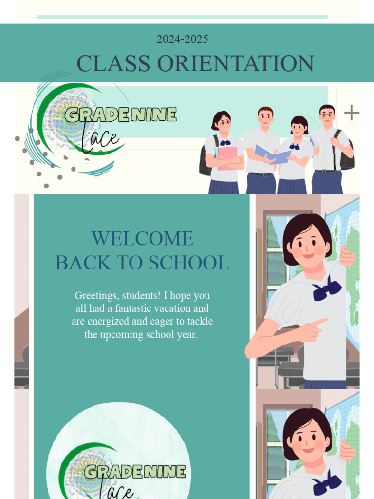 Blue and Gray Illustrative Back To School Class Orientation Education ...